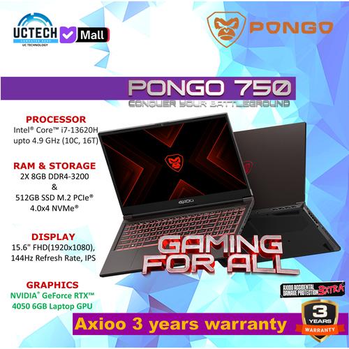 Promo Axioo Pongo 750 Core i7-13620H 16GB 512GB RTX 4050 FHD IPS 144Hz ...
