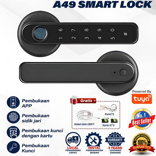 Promo 【COD】Smart Lock Kunci Pintu Otomatis Access Door Kunci Pintu Digital Smart Door Grafiti ...