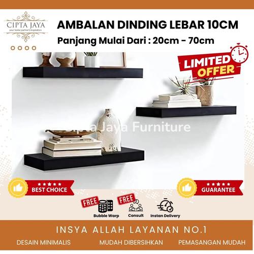 Promo Rak Ambalan Dinding Tempel Minimalis Multifungsi uk 30 40 50 60 ...