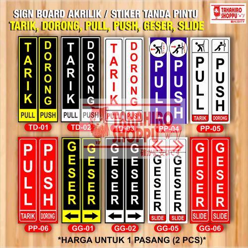 Promo PAPAN TANDA AKRILIK TARIK DORONG PULL PUSH GESER 2 pcs (per ...