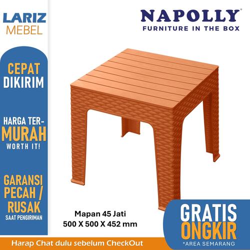 Jual Napolly meja plastik motif rotan meja teras kotak mapan 45 toko ...