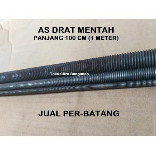 Jual as drat m 05 mm panjang 100 cm long drat baut panjang besi mentah ...