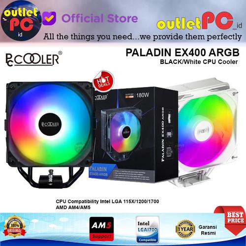 Jual PCCOOLER PALADIN EX400 ARGB CPU COOLER 4 Heat Pipes TDP 180W EX ...