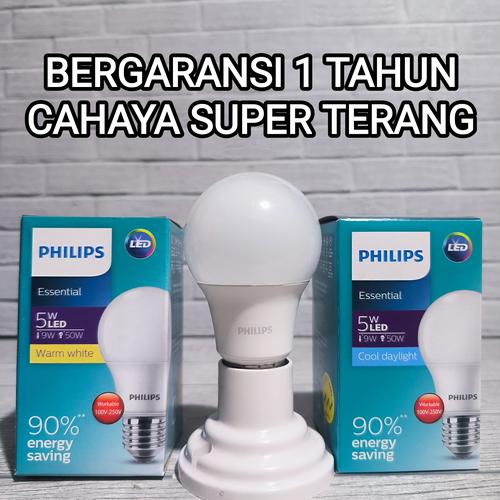 Jual Lampu LED Philips Essential 5W 5 Watt Bohlam Bolam Bergaransi 1 ...
