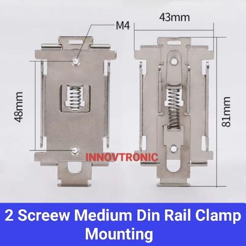 Jual 2 Screew Medium 35mm DIN Rail Mounting Clamp Metal For Control ...
