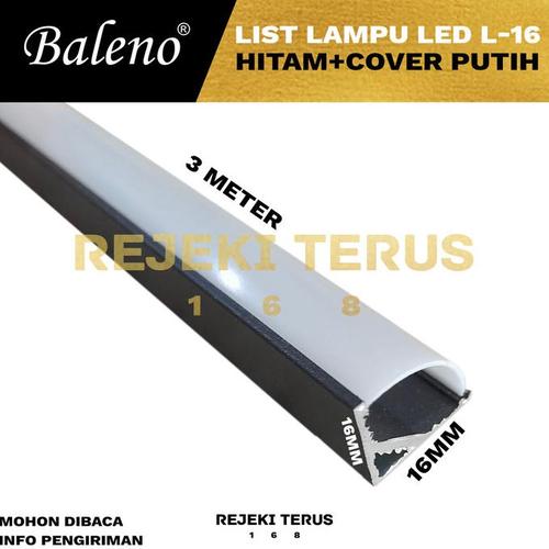 Jual List Lampu LED Strip Siku HITAM PUTIH SILVER Rumah Lis Cover ...