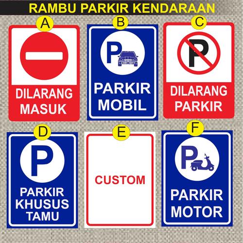 Jual Stiker Vinyl Rambu Parkir Kendaraan / Rambu parkir mobil / Rambu ...