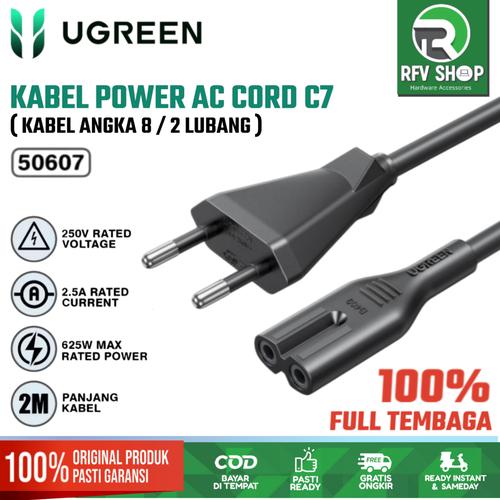 Jual Ugreen Kabel Power EU cord C7 Angka 8 / Kabel 2 Lubang 2 Meter 50607 - Jakarta Pusat - RFV ...