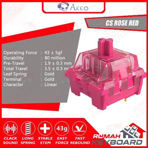 Jual SWITCH - AKKO ROSE RED - 3 PIN - 43g - PCB MOUNT - LINEAR ...