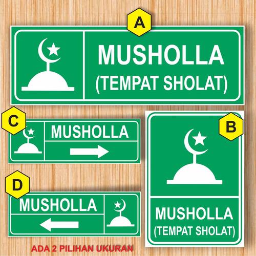 Jual Stiker Vinyl Rambu Musholla / Rambu arah musholla / Rambu tempat ...