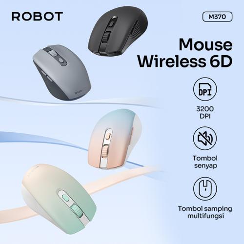 Promo ROBOT M370 Mouse Wireless Portable 6 Button 2.4GHz Silent Klik ...