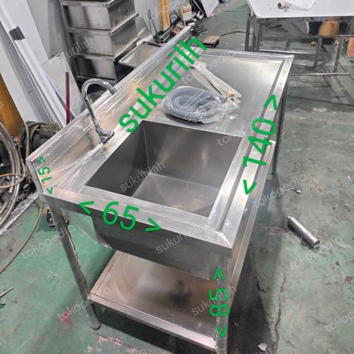 Jual MEJA SINK WASTAFEL STAINLESS 201 2 HAMBAL/BAK SINK WASTAFEL ...