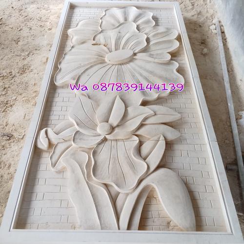 Jual ukiran batu alam paras jogja motif bunga - Kab. Gunungkidul ...