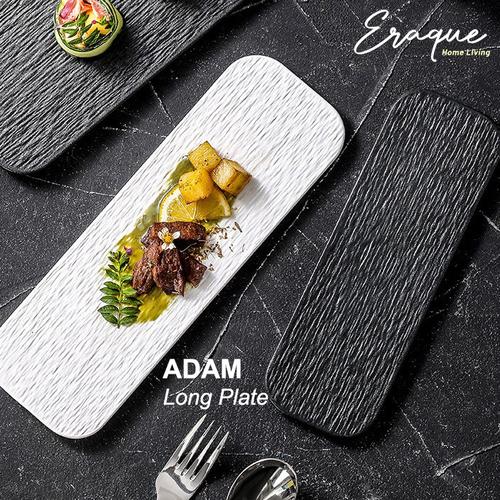 Jual Adam Long Plate / Piring Saji Datar Panjang Keramik Putih Hitam ...