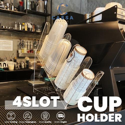 Promo Rak Cup Holder Paper Cup Organizer Peralatan Kafe Akrilik Single ...