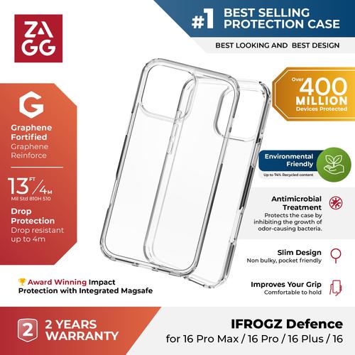 Promo IFROGZ ZAGG Magsafe Defence Case iPhone 16 Pro Max / 16 Pro Clear ...