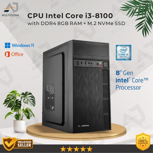 Jual CPU PC Komputer Intel Core i3-8100 Gen-8 RAM 8GB SSD Rakitan Office - SSD NVMe 128GB, Tanpa ...