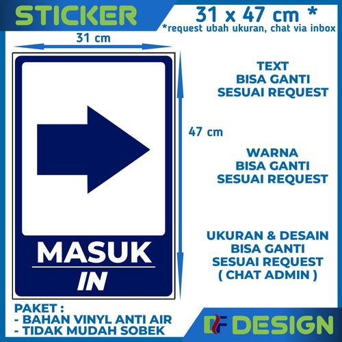 Jual STICKER RAMBU PERINGATAN PENUNJUK ARAH MASUK KE KANAN KIRI ATAS ...