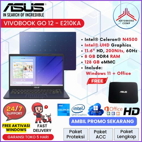 Promo ASUS Vivobook Go 12 E210KA Intel N4050 8gb 128gb Win11 +Office 11 ...