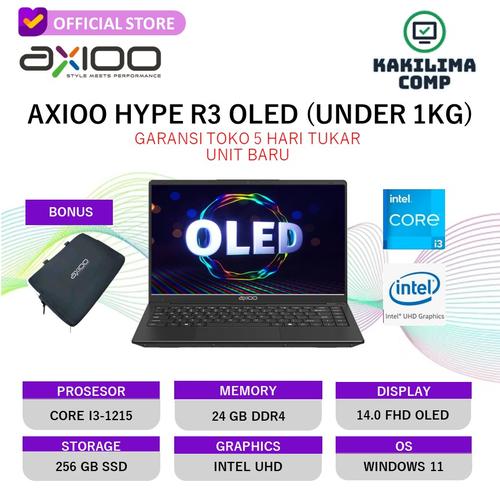 Promo AXIOO HYPE R3 OLED intel i3 1215 ram 24GB 256GB ssd Windows 11 ...