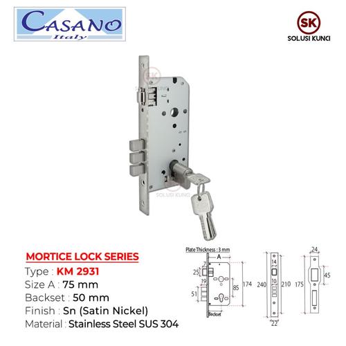 Jual Bodi Kunci Pintu / Lockcase 50 mm Stainless Steel CASANO (KM 2931) - Jakarta Barat - Maju ...