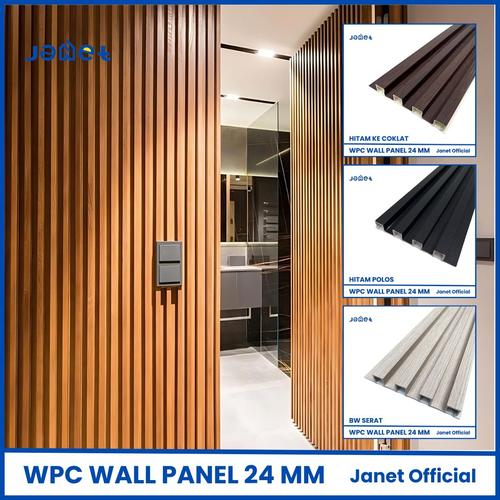 Promo WPC Wall Panel 2 meter 200cm X 16cm X 2.4cm | pvc Wallpanel Wood ...