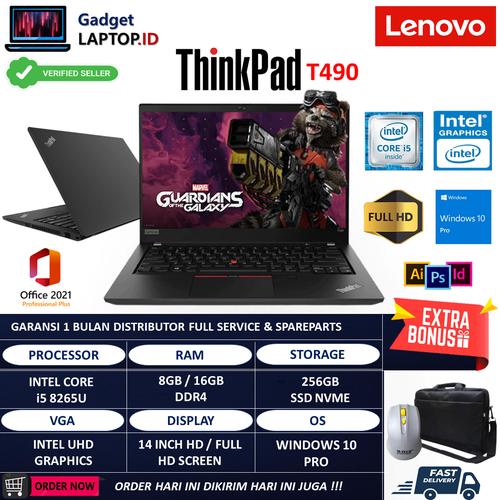 Jual Laptop Lenovo Thinkpad T490 Intel Core i5 8265U 16GB 256GB 14 Inch ...