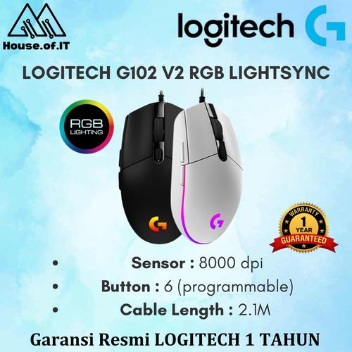 Jual MOUSE LOGITECH G102 V2 LIGHTSYNC GAMING WIRED BLACK - Black - Jakarta Pusat - House Of IT ...