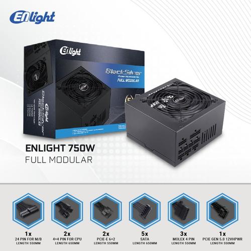 Jual PSU Enlight 750W Black Silver - BRONZE 80+ SEMI MODULAR - Jakarta ...
