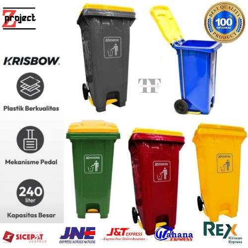 Jual KRISBOW Tempat Sampah Pedal 240 Liter Tong Sampah 240 Liter ...
