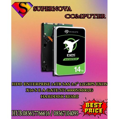 Jual HDD Enterprise 14TB SAS 3.5" 12Gbps EXOS X16 S e a gate ...