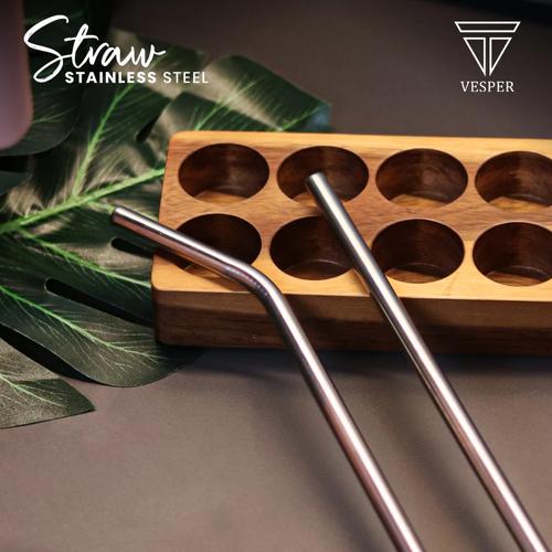 Jual sedotan stainless steel panjang 30cm / reusable stainless straight ...