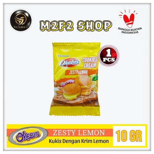 Jual Okebis Cookies Cream Zesty Lemon | Kukis Jeruk Sachet - 14 gr ...
