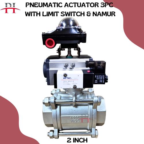 Jual PNEUMATIC ACTUATOR 3PC BALL VALVE 2" PLUS LIMIT SWITCH DAN NAMUR ...
