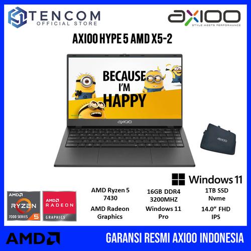 Promo Axioo Hype 5 Amd X5-2 Ryzen 5 7430 16GB 1TB SSD 14"FHD IPS Cicil ...