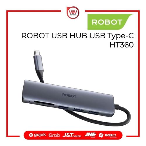 Jual ROBOT USB HUB HT360 USB Type-C 6 in 1 Adapter With HDMI 4K, 3 Port USB 3.0 - Kota Pekanbaru ...