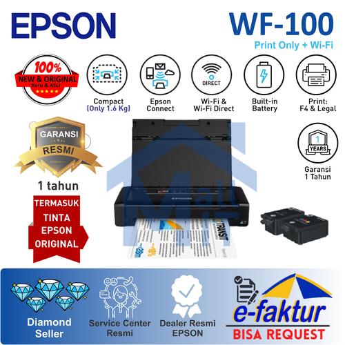 Promo PRINTER EPSON WF-100 EPSON WF 100 WF100 PORTABLE RINGAN WIFI ...
