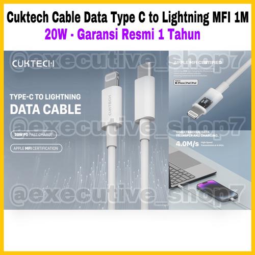 Jual Cuktech Cable Data Type C to Lightning MFI 1M - 20W - Garansi Resmi 1 Tahun - Kota ...