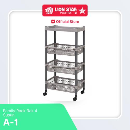 Promo LION STAR Rak Susun Plastik Serbaguna Family Rack 4 Tingkat A-1 ...