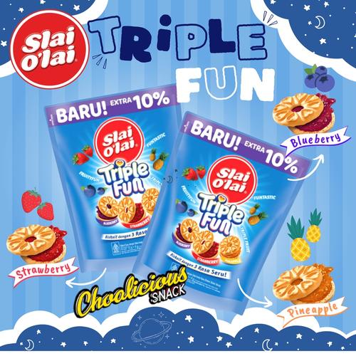 Jual SLAI OLAI TRIPLE FUN POUCH biskuit 3 in 1 pack berbagai rasa ...