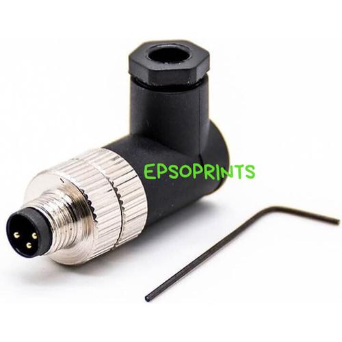 Jual M8 Connector 3 Pin Male Screw Type Connector Elbow A Code ...
