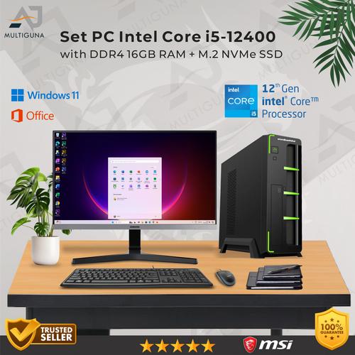 Jual Set PC Slim Intel Core i5-12400 Gen-12 RAM 16GB SSD || Frameless ...