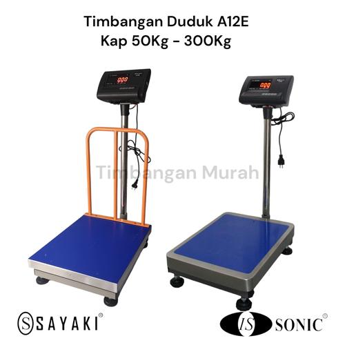 Jual TIMBANGAN DUDUK, DIGITAL, BARANG, SONIC A12E 200 kg, UK 40X50 + PAGAR - Tanpa pagar, 50kg ...