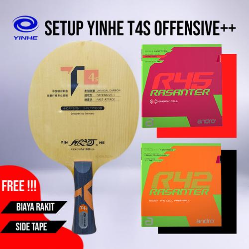 Jual Paket Bat Pingpong Rakitan Yinhe T4S Carbon Offensive++ Andro Rasanter R45 Andro Rasanter ...