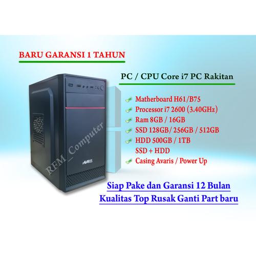 Jual PC/CPU Core i7 2600 Komputer PC Rakitan - Ram Ddr3 8GB, SSD 128GB - Jakarta Utara - RFM ...
