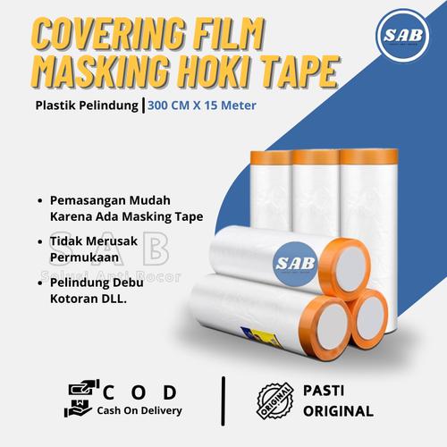 Promo Cover Film Masking Tape Plastik Transparan Penutup Pelindung ...