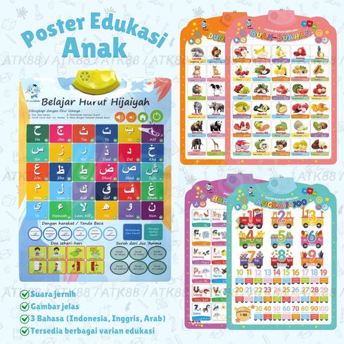 Jual Poster Edukasi Suara Anak Belajar Mengaji / Huruf Hijaiyah Sound ...