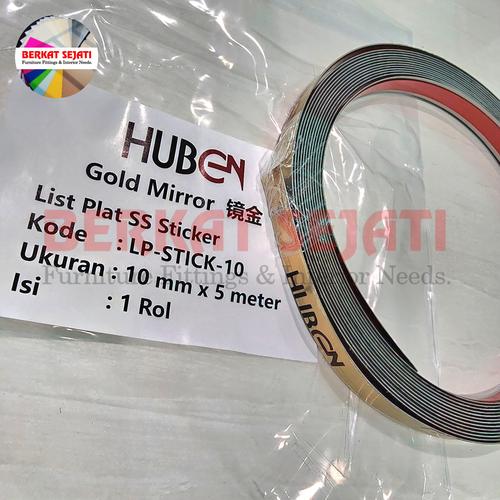 Jual STICKER Plat Strip STAINLESS GOLD 1 Cm List Pekerat Dinding ...
