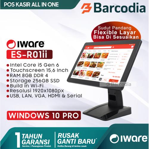 Promo Mesin kasir PC POS All in One Core i5 Generasi 6 Touchscreen Iware ES-R01ii 8GB 256GB ...
