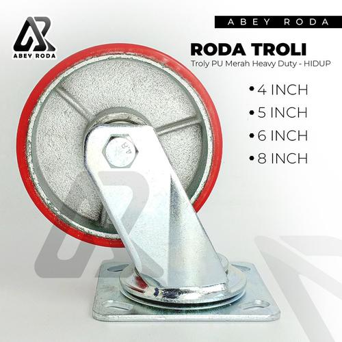 Jual Roda PU Troli Heavy Duty Merah 5 Inch (Hidup) - Jakarta Utara ...